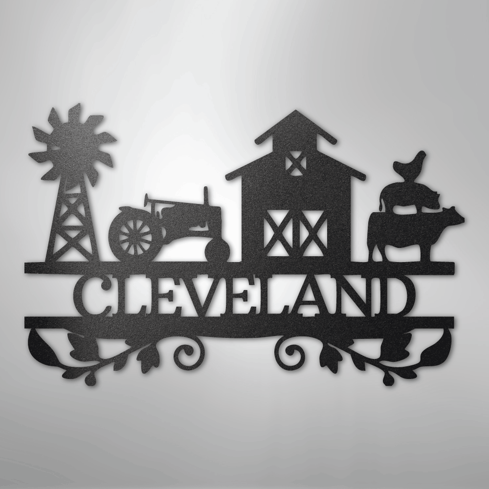 Personalized Farm Scene Metal Wall Art – 16 Gauge Steel | Indoor & Out ...
