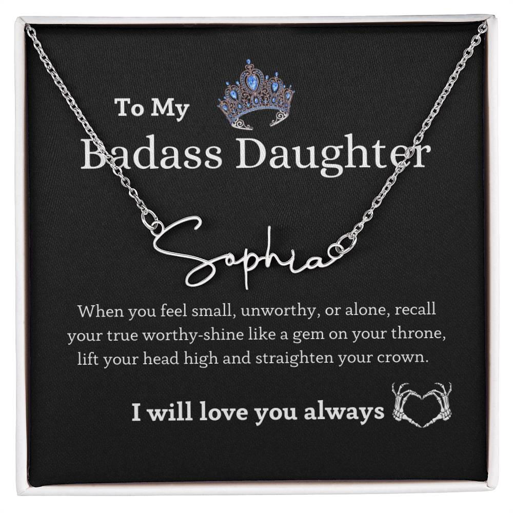 To My Badass Daughter-Heart skeleton hands – MadApple Creations